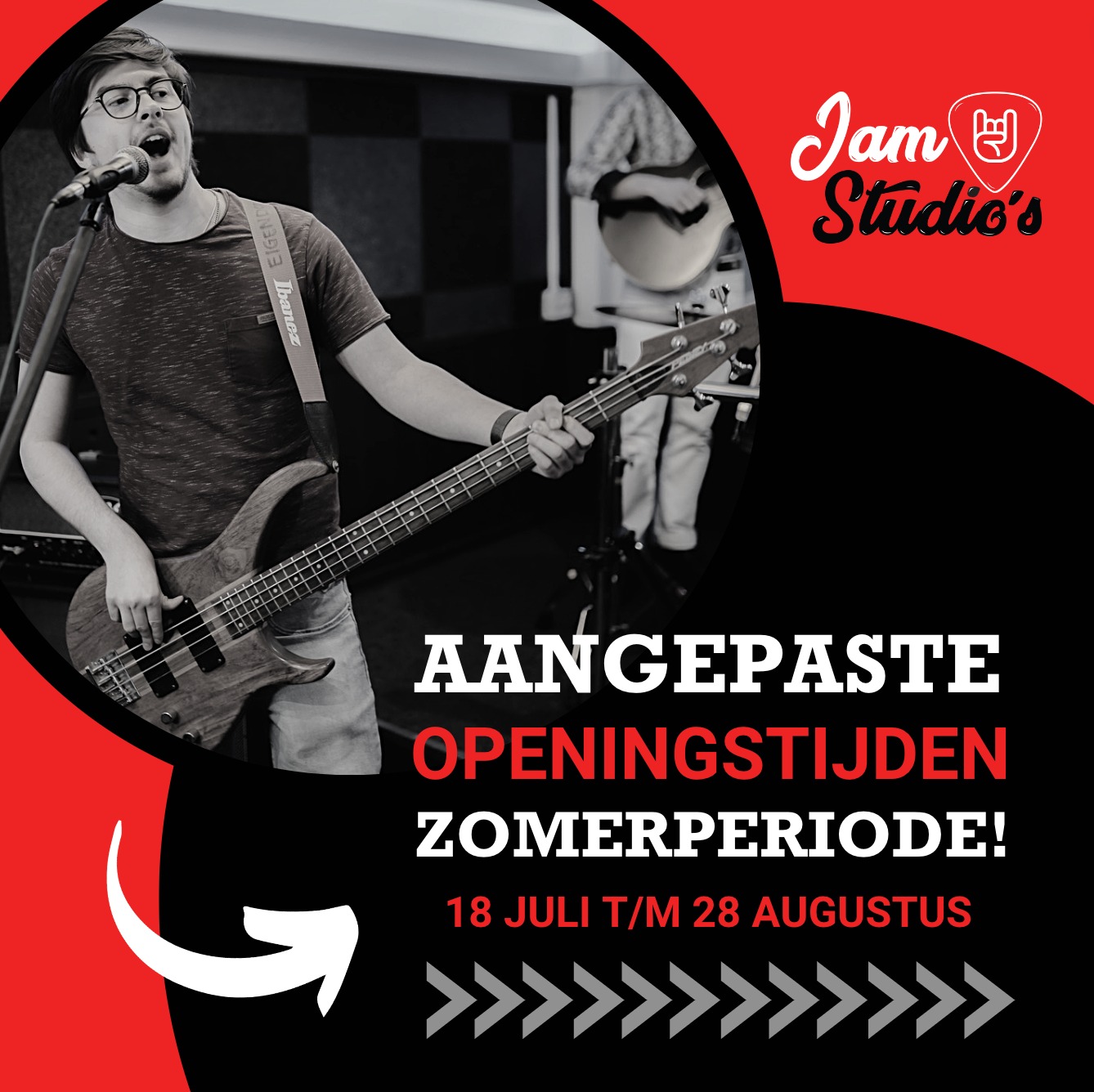 Aangepaste openingstijden Zomer - Jamstudios Amsterdam